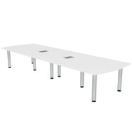 12 Person Rectangular Powered Modular Conference Table Metal Bases ...