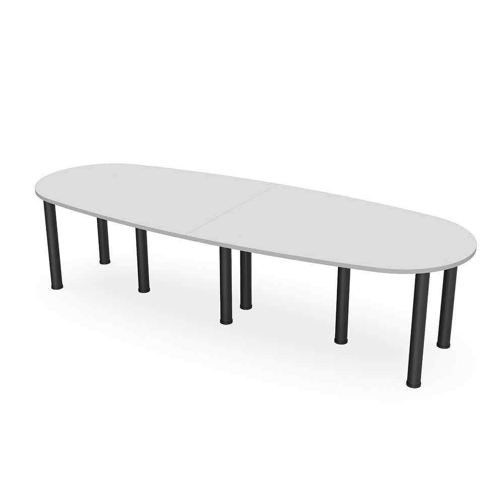 12 Person Boat-Oval Conference Table with Power And Data Post Legs ...