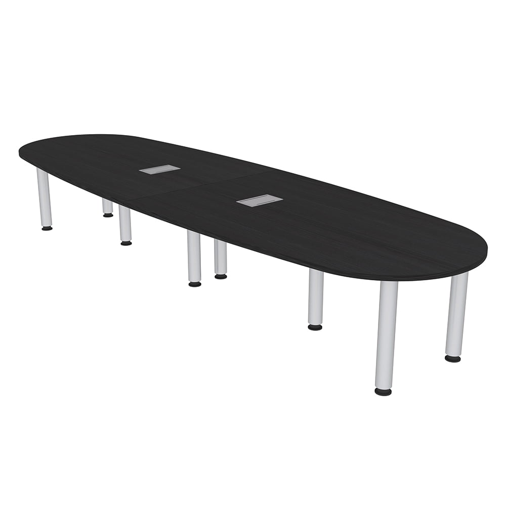 12 Person Boat-Oval Conference Table with Power And Data Post Legs ...
