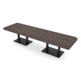 12 Person Duo Shaped Powered Conference Room Table With Metal Bases ...