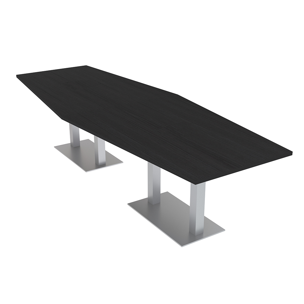 12 Person Hexagon Conference Room Table With Square Metal Bases 12Ft ...