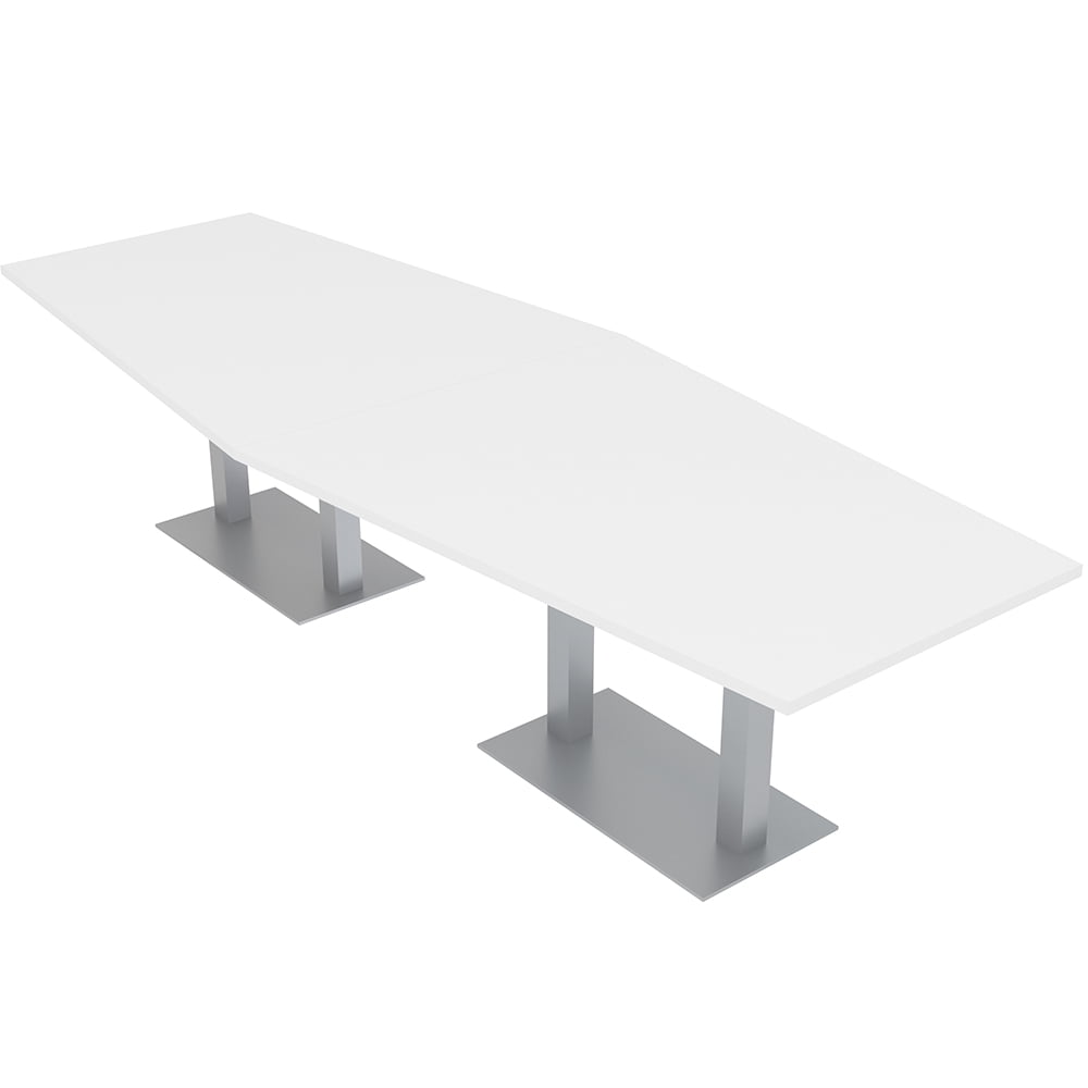 12 Person Hexagon Conference Room Table With Square Metal Bases 12Ft ...