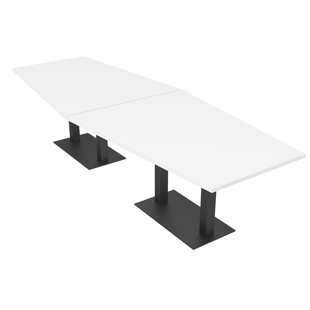 12 Person Hexagon Conference Room Table With Square Metal Bases 12Ft ...