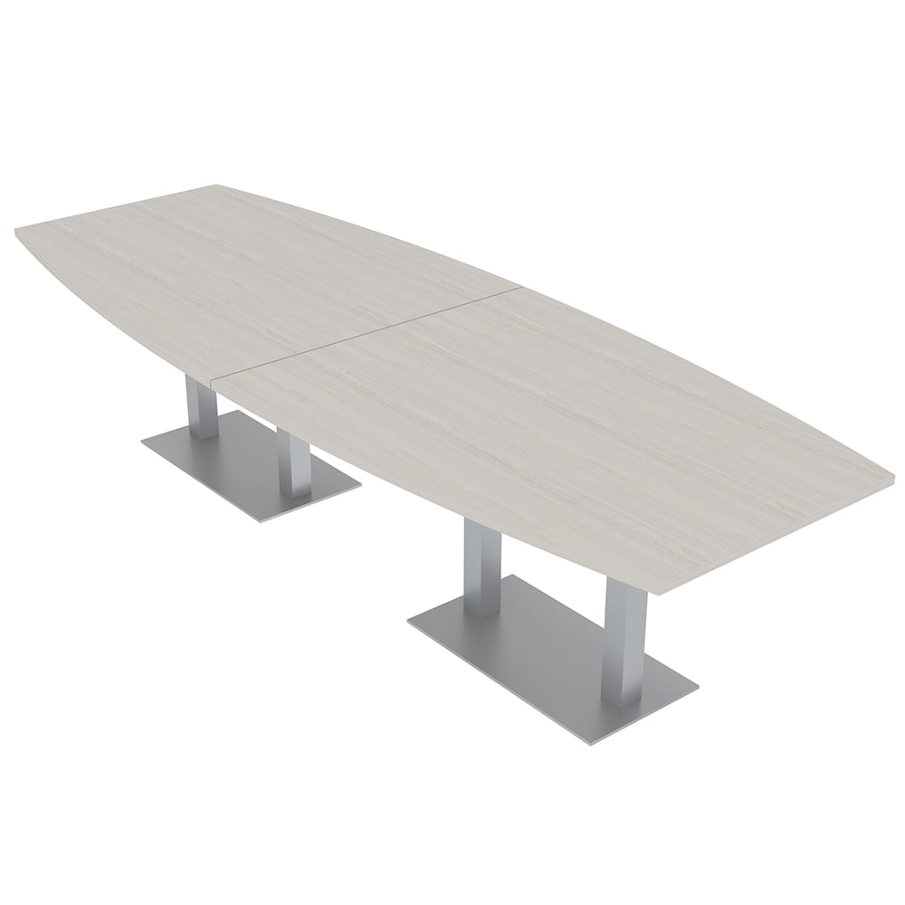 12 Person Modular Boat Shaped Powered Conference Table Metal Bases ...