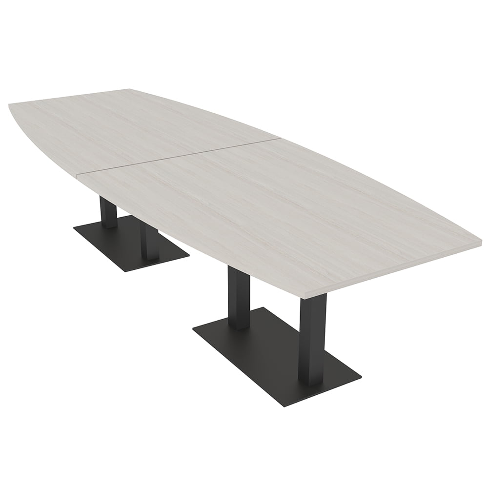 10' Modular Boat Shaped Powered Conference Table With Metal T-Bases ...