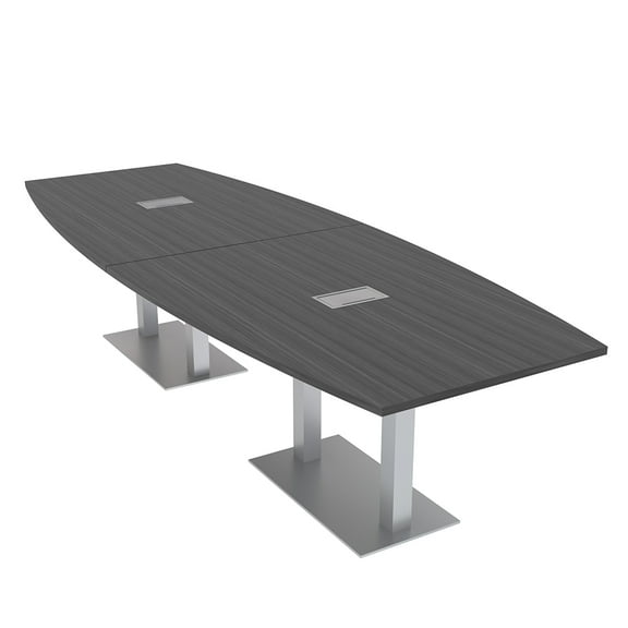 12 Person Rectangular Powered Modular Conference Table Metal Bases ...