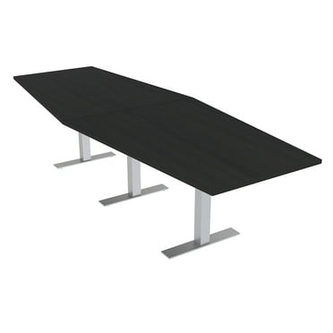 12' Modular Oval Conference Table With Metal Bases And Electric Units ...