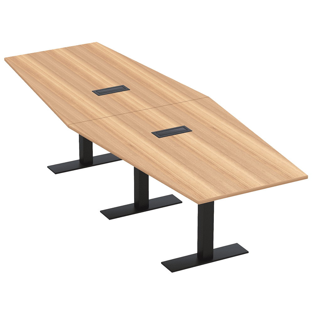 12 Person Modular Hexagon Conference Table Metal Bases Electric Units ...