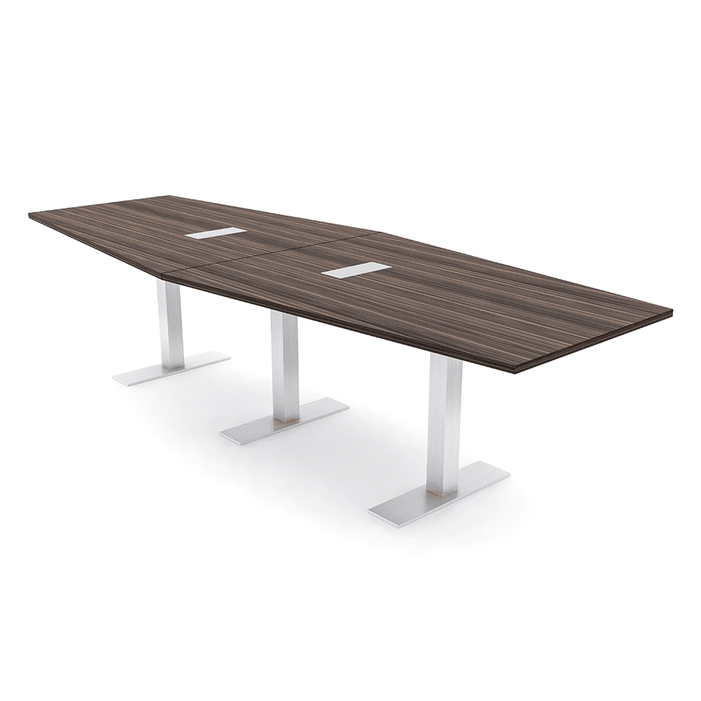 12 Person Modular Hexagon Conference Table Metal Bases Electric Units ...