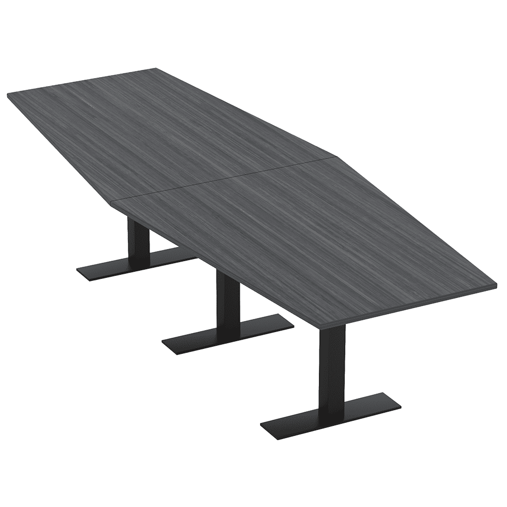 12 Person Modular Hexagon Conference Table Metal Bases Electric Units ...