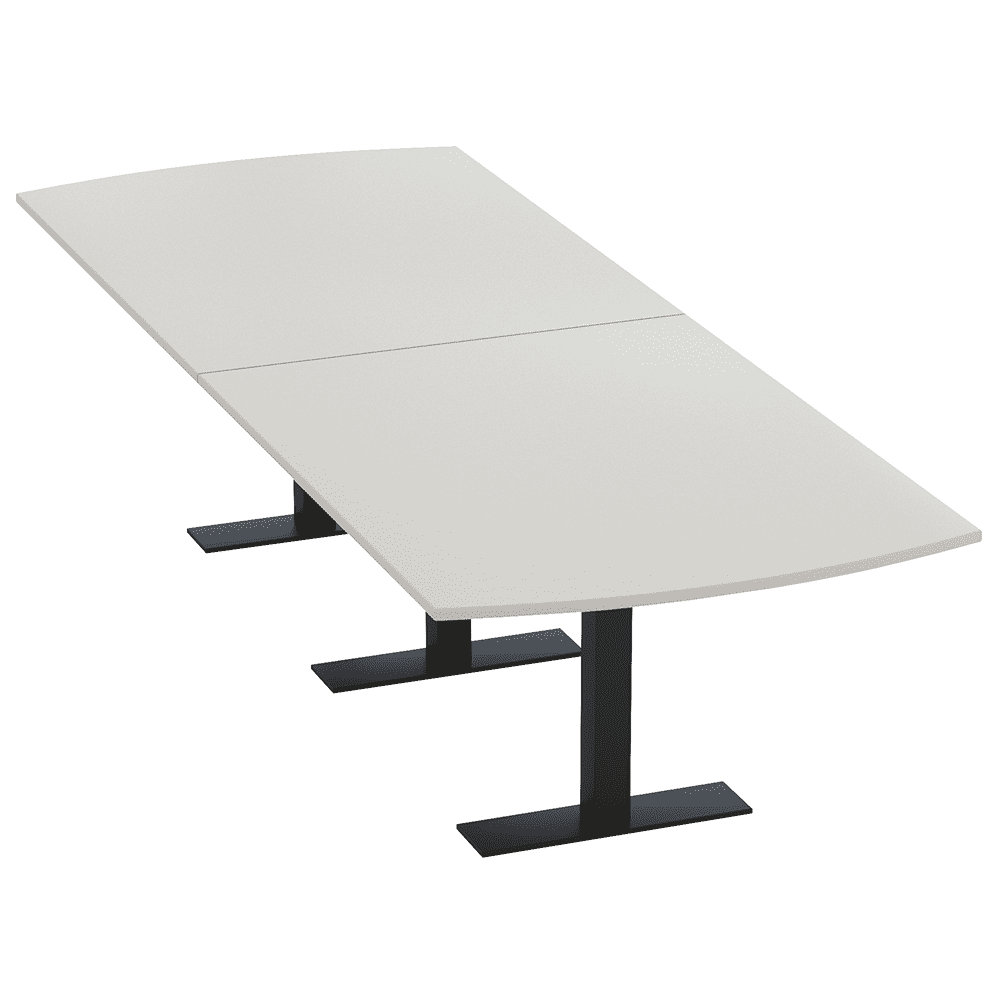 12 Person Powered Modular Arc Rectangle Conference Table Metal T-Bases ...