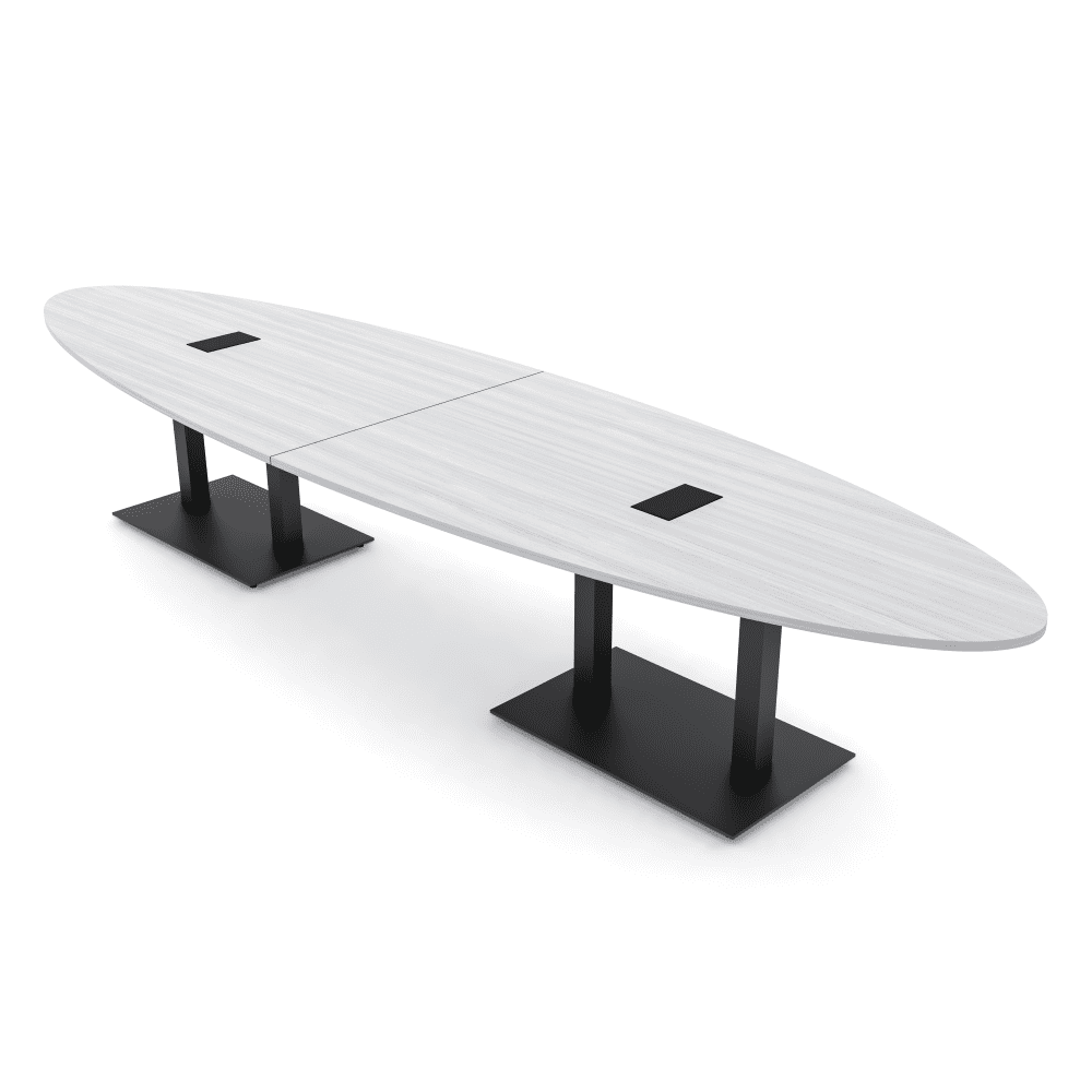 12 Person Powered Modular Oval Conference Table With Black Bases 14 ...