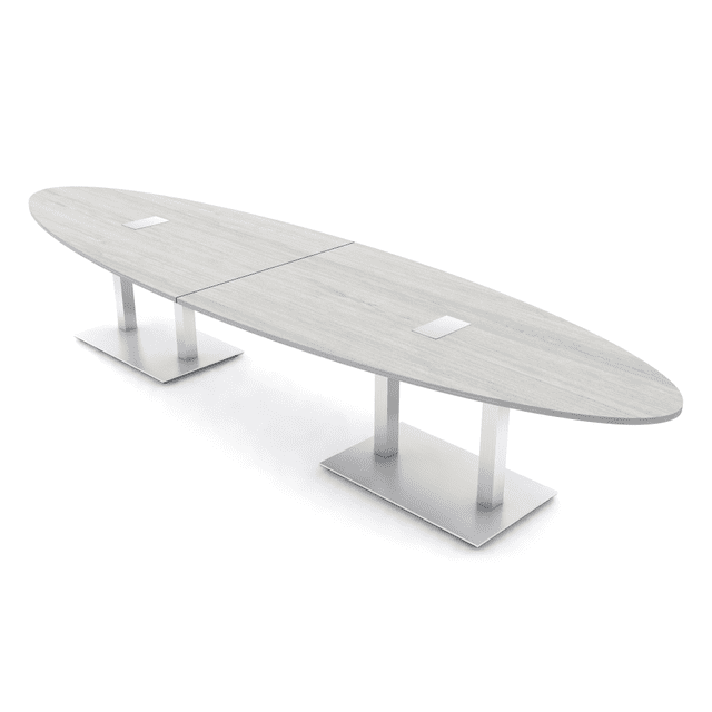 12 Person Powered Modular Oval Conference Table With Metal Bases 14 ...