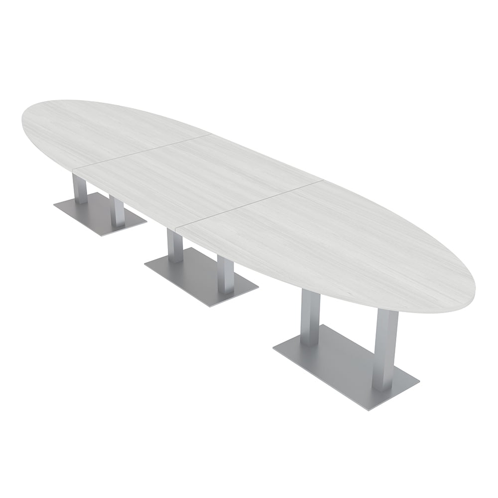 12 Person Powered Modular Oval Conference Table With Metal Bases 14 ...