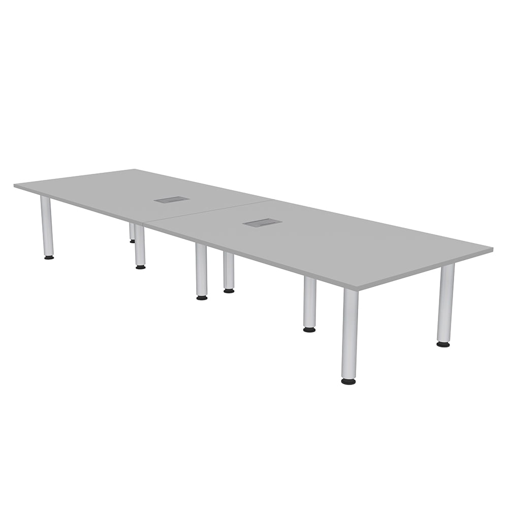12 Person Rectangular Conference Table Power And Data Units Post Legs ...