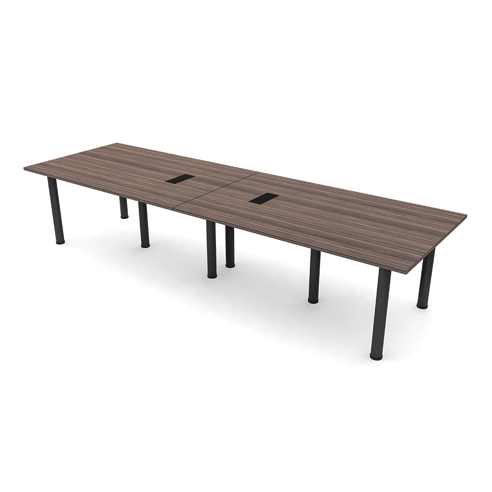 12 Person Rectangular Conference Table Power And Data Units Post Legs ...