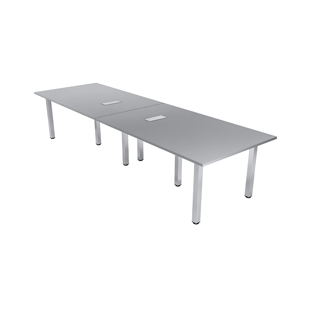 12 Person Rectangular Conference Table Power And Data Units Square Post ...