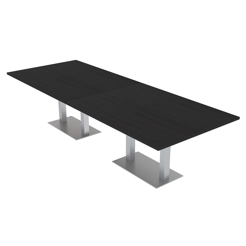 12 Person Rectangular Powered Modular Conference Table Metal Bases ...