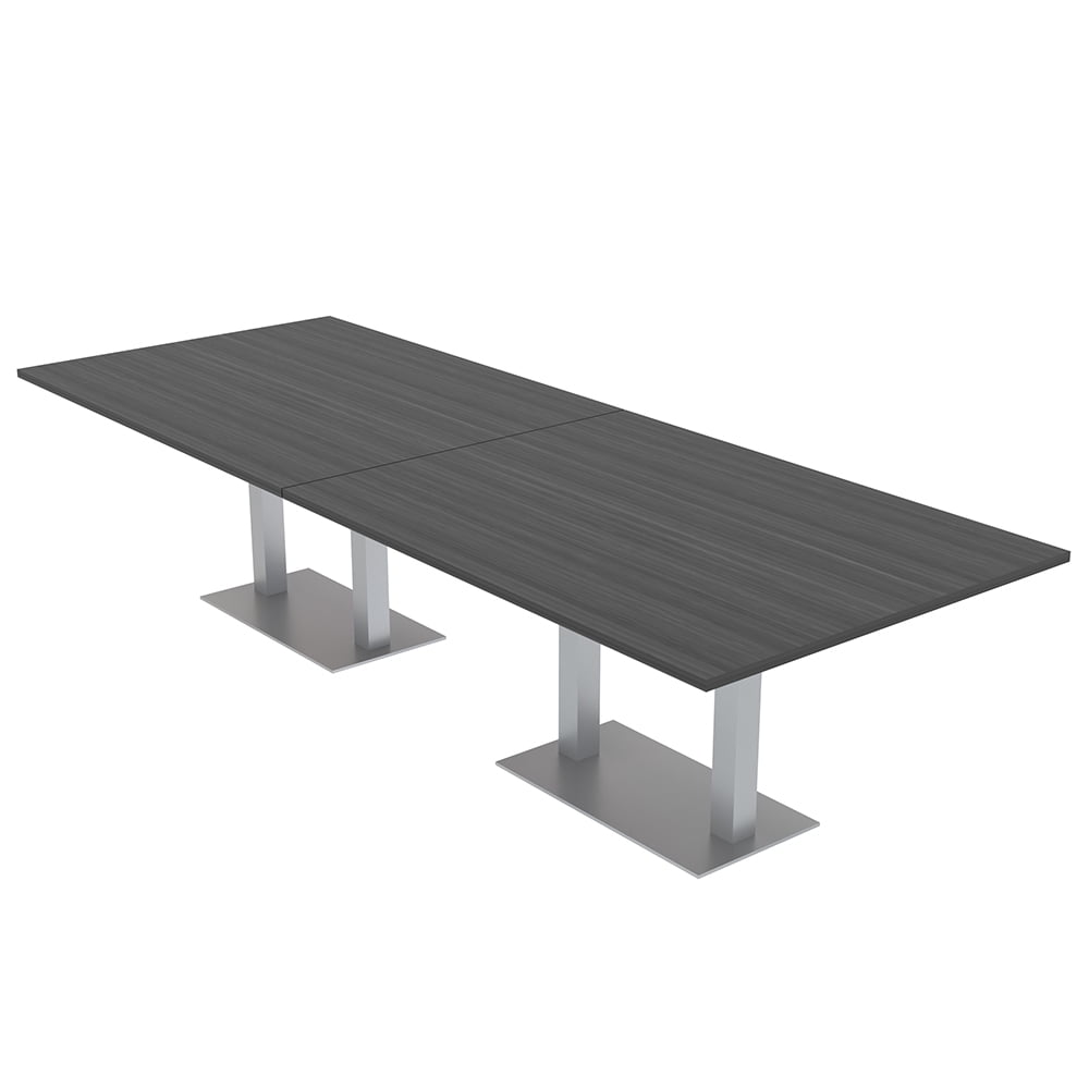12 Person Rectangular Powered Modular Conference Table Metal Bases ...