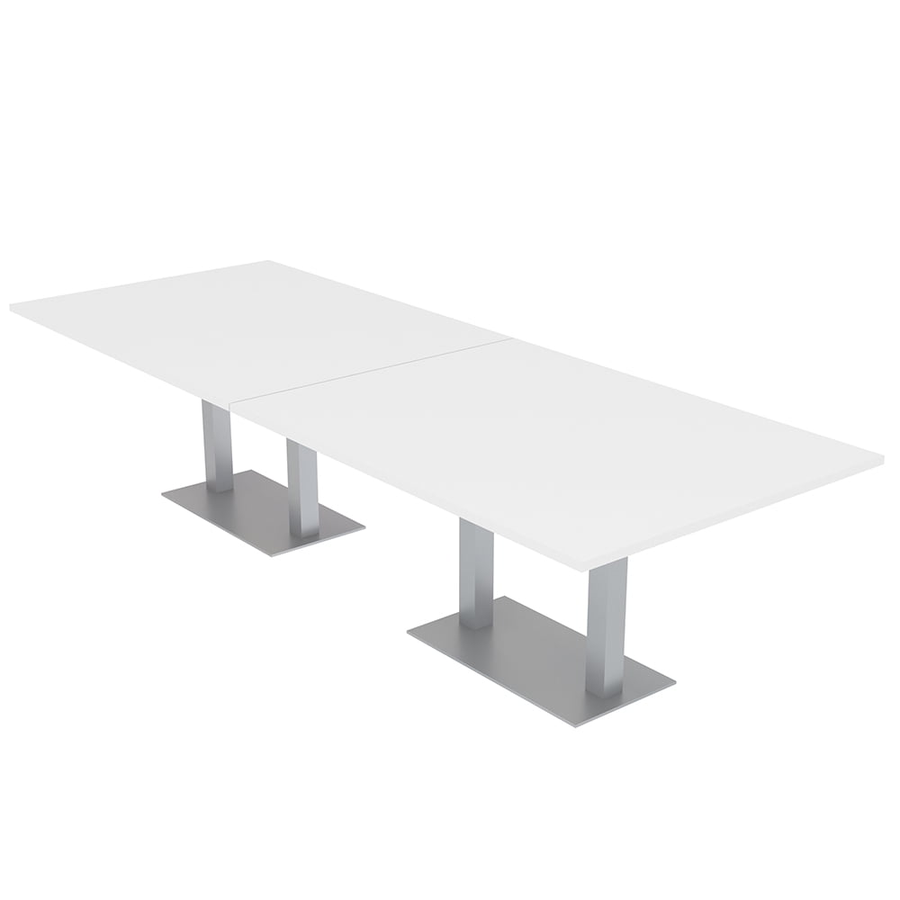 12 Person Rectangular Powered Modular Conference Table Metal Bases ...