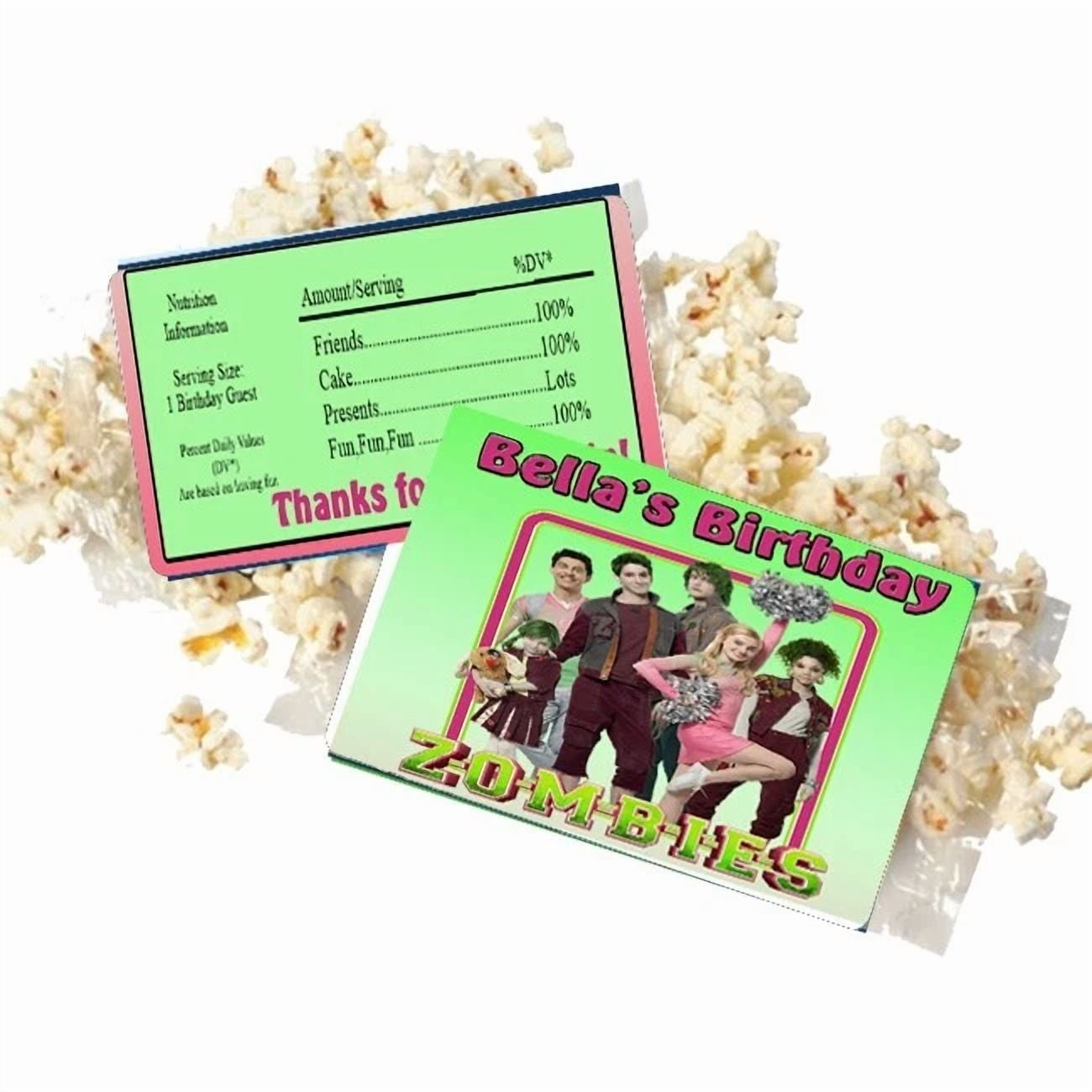 (12) Personalized Disney Zombies Microwave Popcorn Wrappers Favors ...