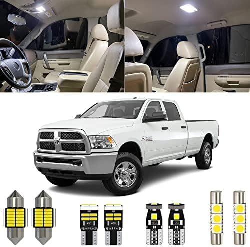 12 Piece 6000K White Ram Interior LED Light Kit for 2009-2018 Dodge Ram ...