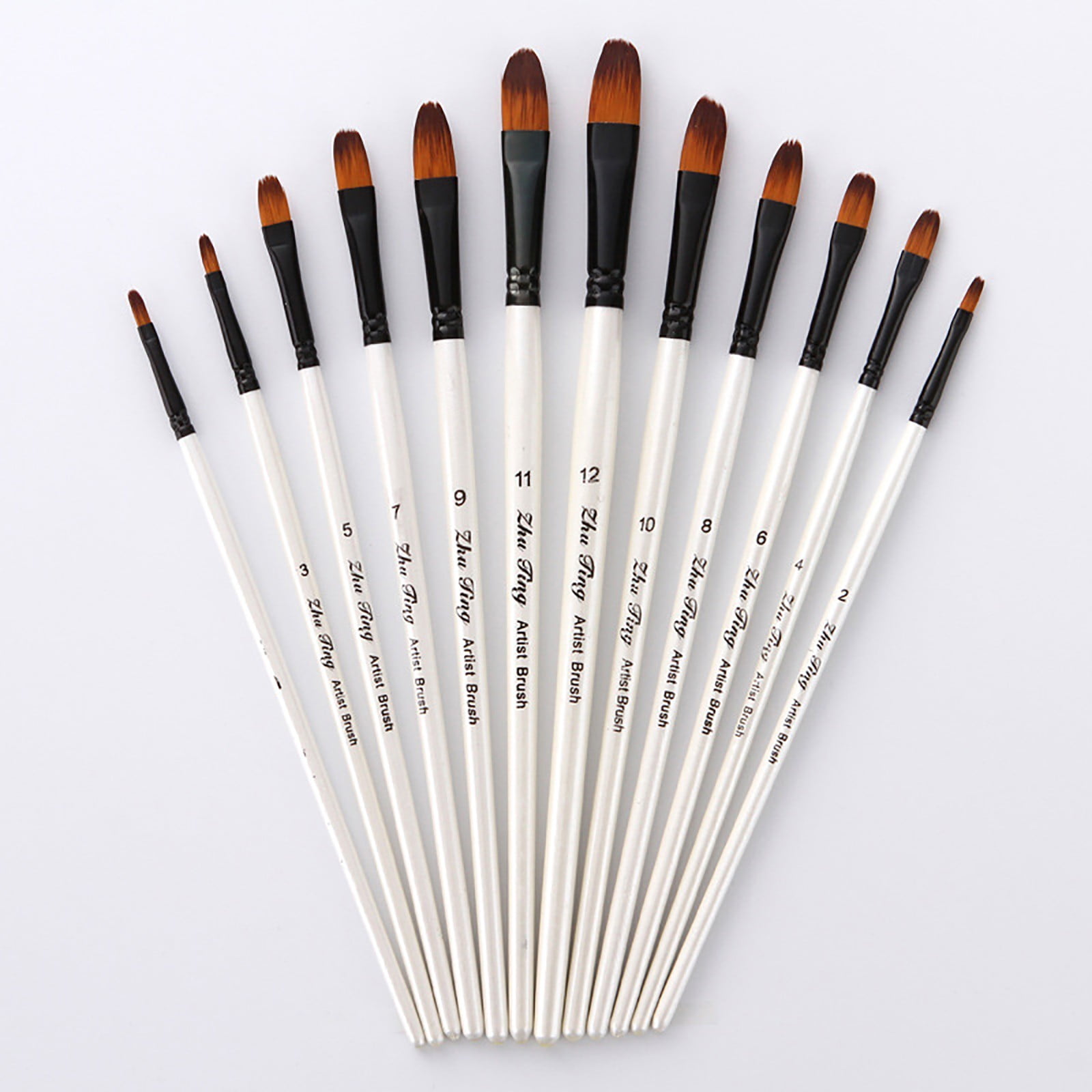 12-Piece Acrylic Brush Set Clearance! Artist Paint Brushes 12Pcs/Set ...