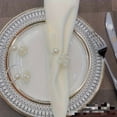 12-Piece Adjustable Cast Iron Napkin Rings with Elegant White Rose and ...