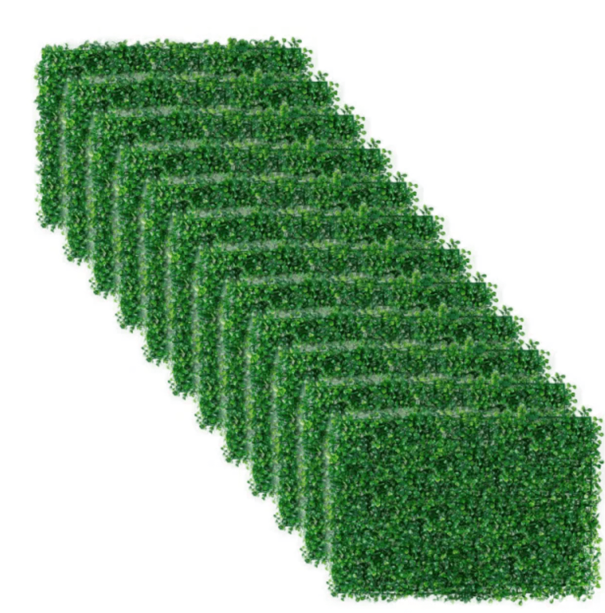 12-Piece Artificial Boxwood & Grass Wall Panels | UV-Protected Outdoor ...