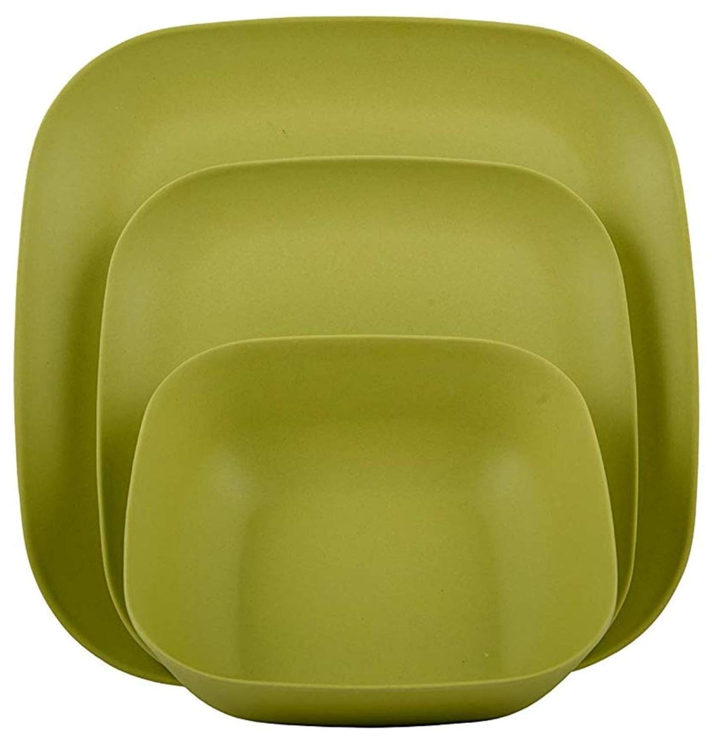 12-Piece Bamboo Dinnerware Set (Squares Collection) | Shatter-Proof and ...