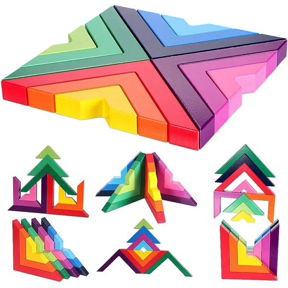 Wooden Rainbow Blocks
