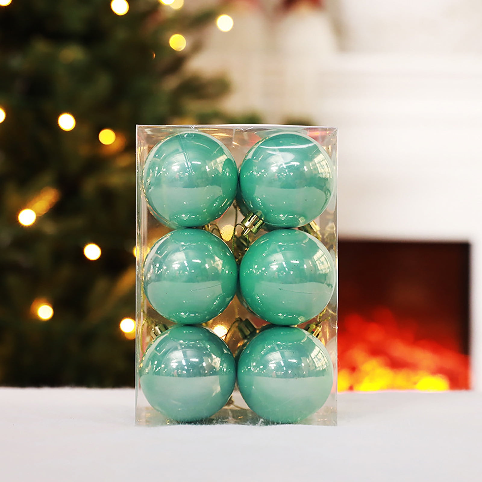 12-Piece Christmas Ball Set, 6cm Holiday Tree Ornaments, Window Display ...