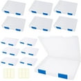 12-Piece Clear A4 and A5 Document Storage Box Set with 48 Labels, Blue ...