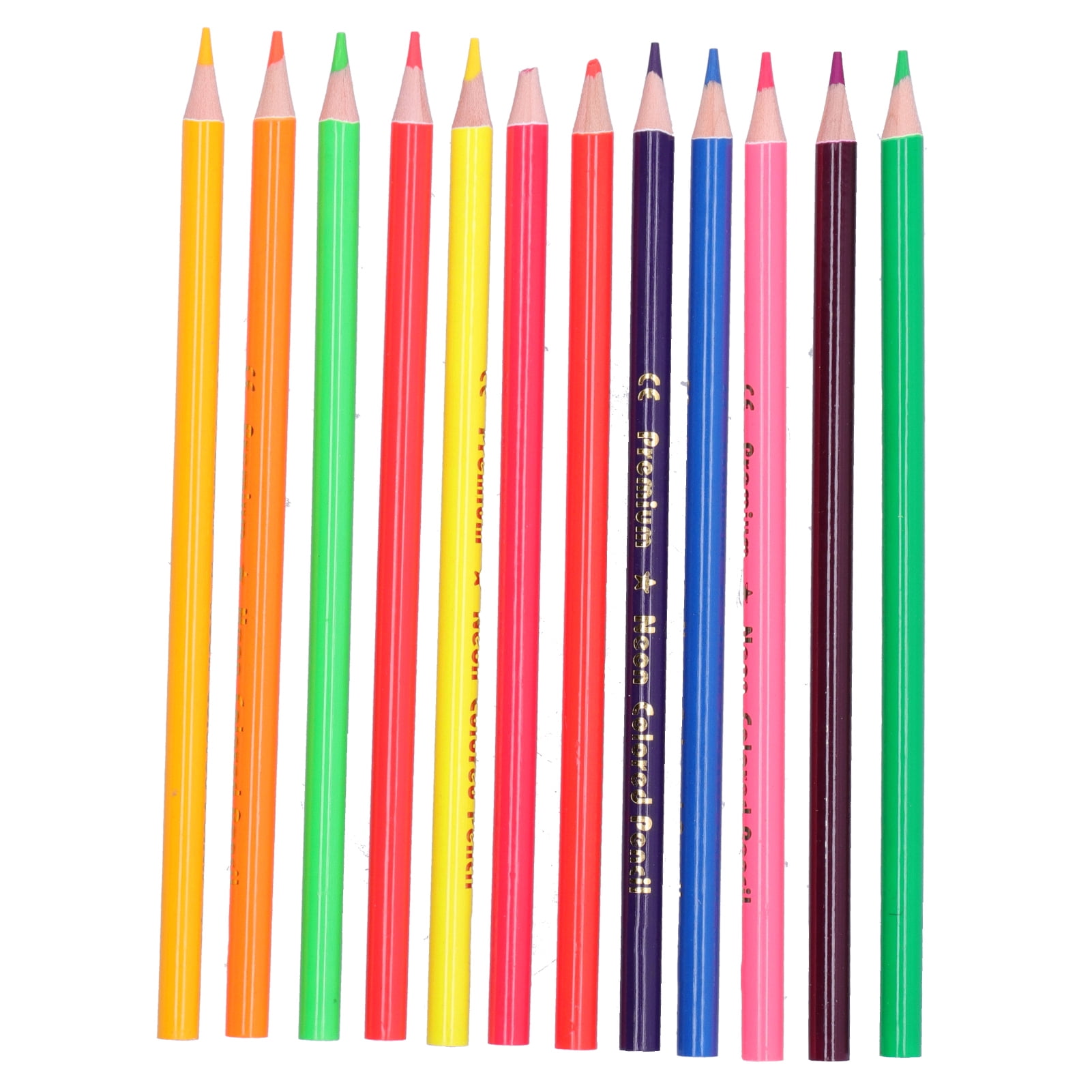 12-Piece Colored Pencils Set - Metallic and Fluorescent 12-Color Sketch ...