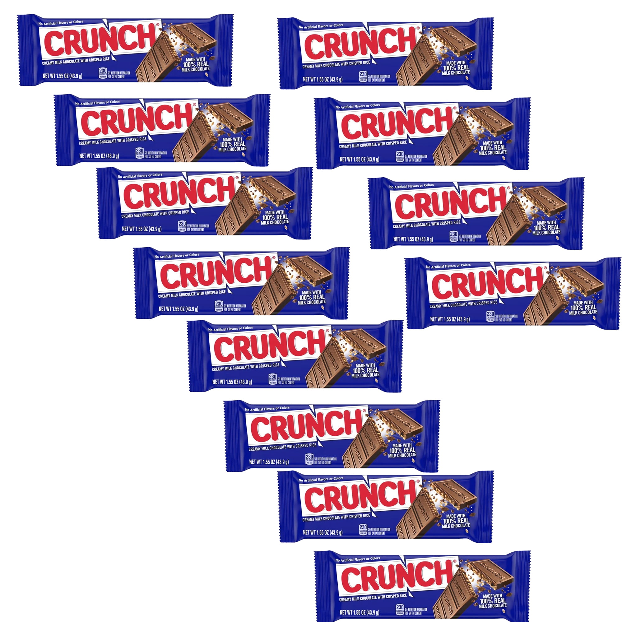 RADYAN Crunch Candy Bars, Creamy Milk Chocolate with Crisped Rice, 12 ...