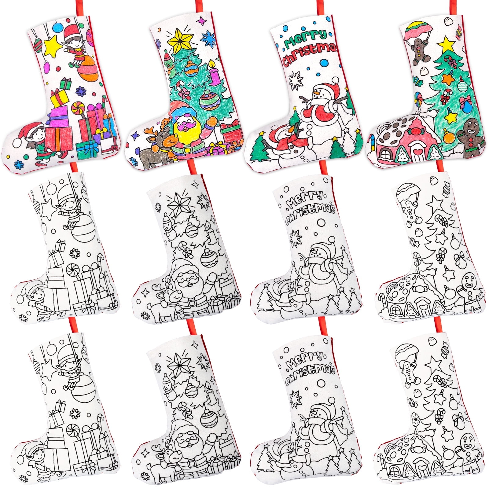 Christmas Stockings DIY Paint Your Own Family Holiday Decor 12-Piece ...