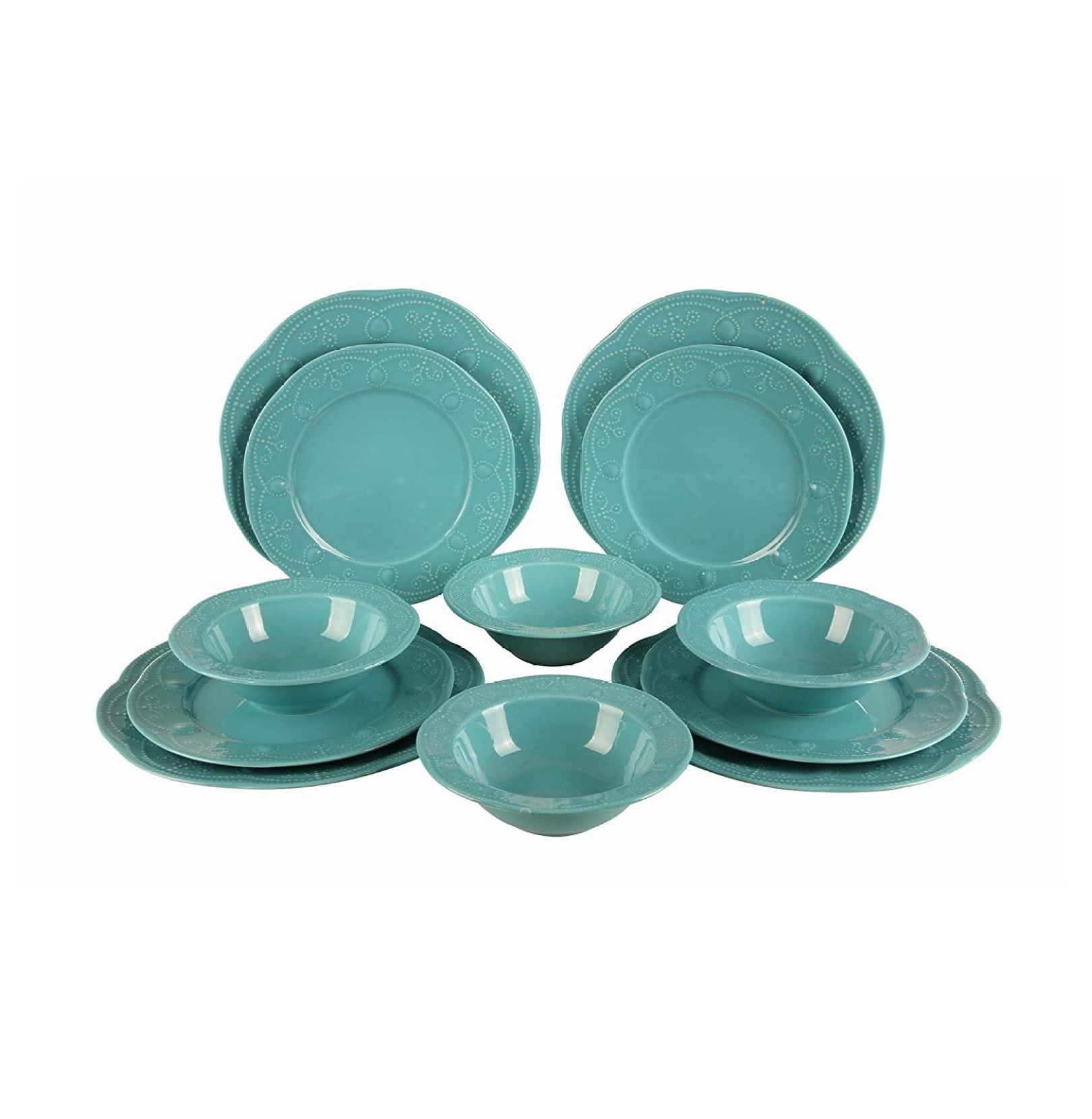 12-Piece Dinnerware Set - Porcelain Tableware for 4, Modern Design ...