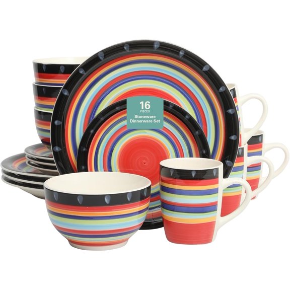 Certified International Indigo Rooster 16pcs Stoneware Dinnerware Set ...