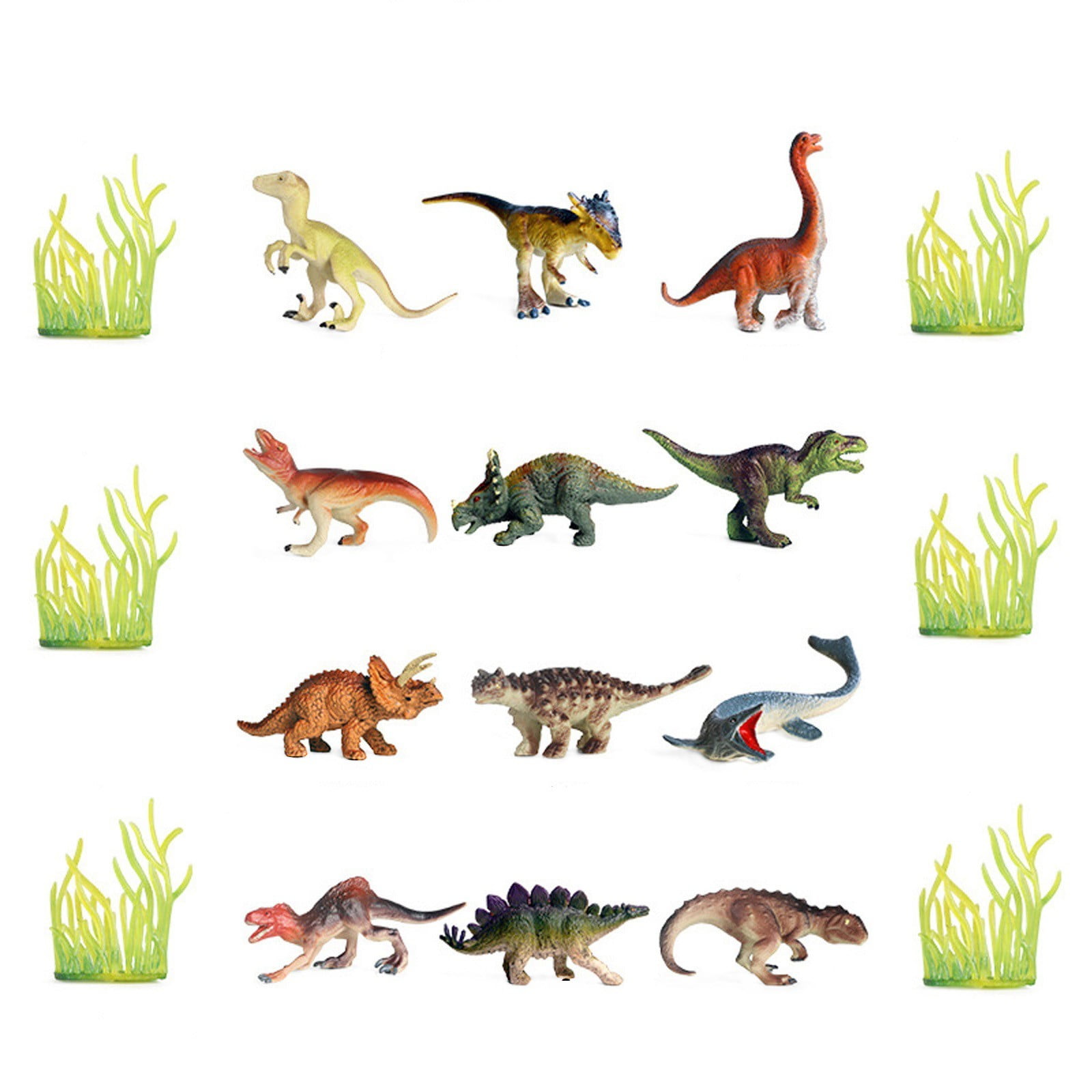 12 Piece Dinosaur Model Set Miniature Plastic Dinosaur Figurines ...