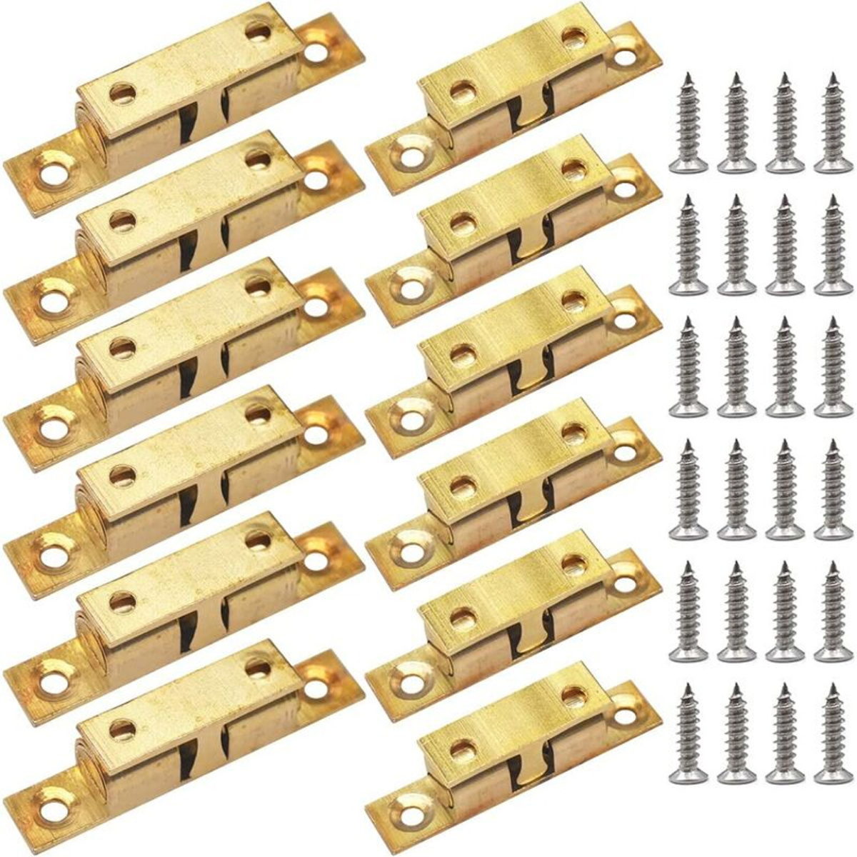 12 Piece Double Tumbler Furniture Latches Brass Ball Latches Double ...