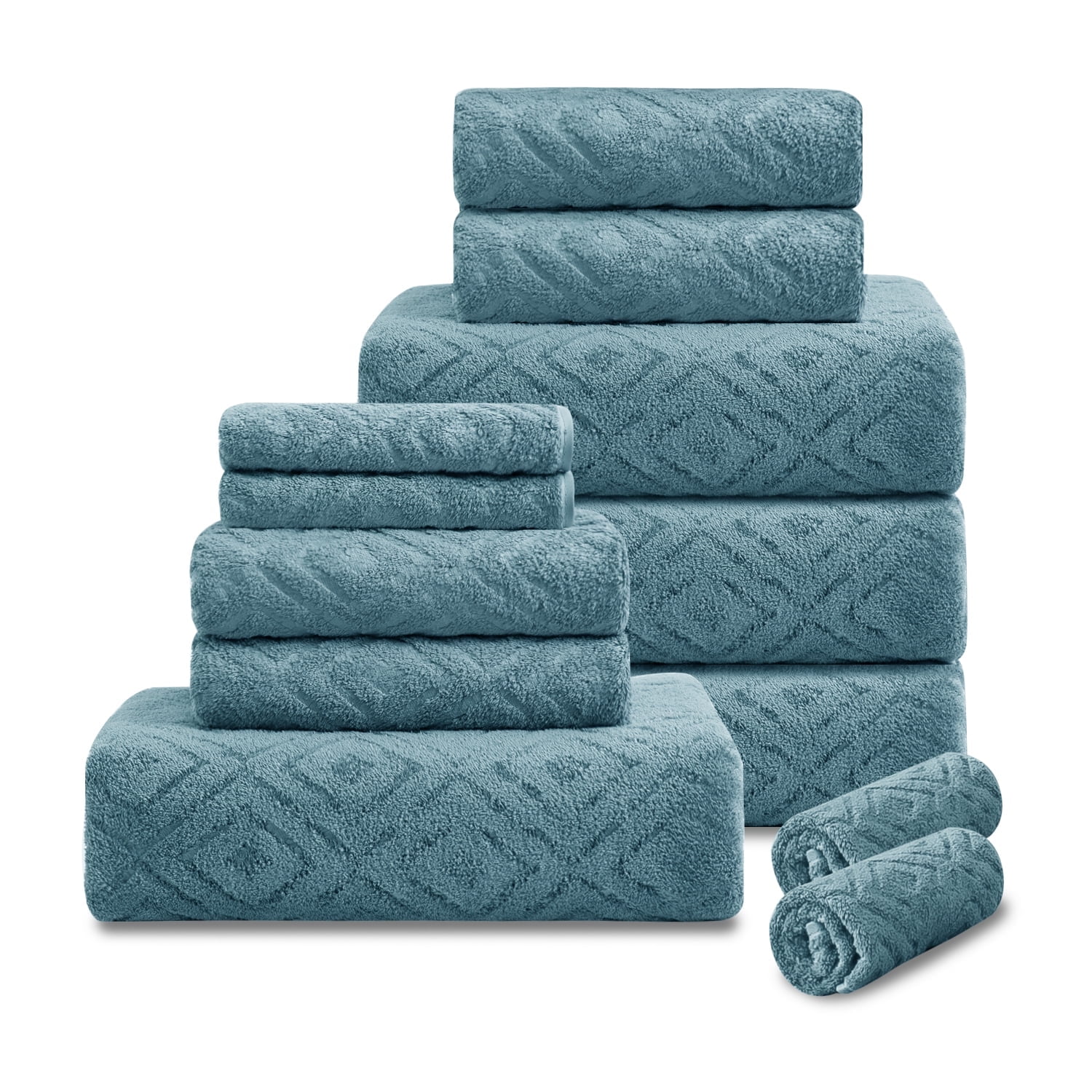 12 Piece Family Towels Set for Bathroom, Quick Drying, High Absorbent ...
