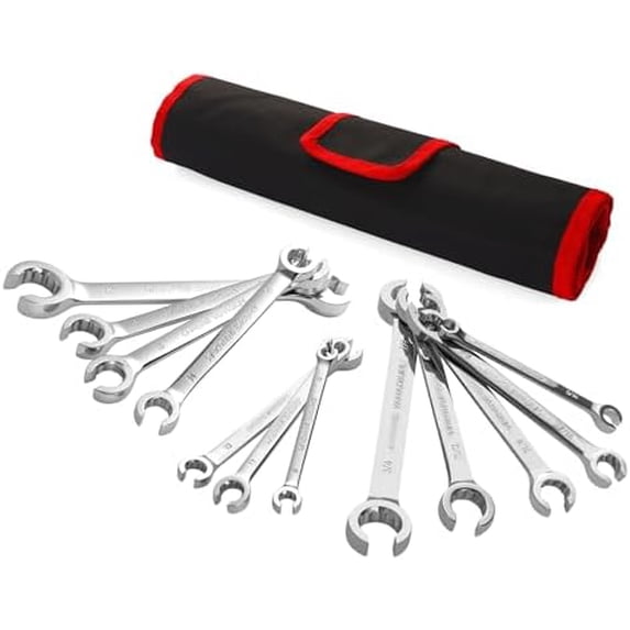 12-Piece Flare Nut Wrench Set, Metric & Standard, 12-Point Line Wrench ...