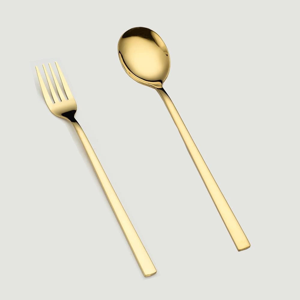 12 Piece Gold Silverware Set Forks and Spoons Flatware Sets 18/10 ...
