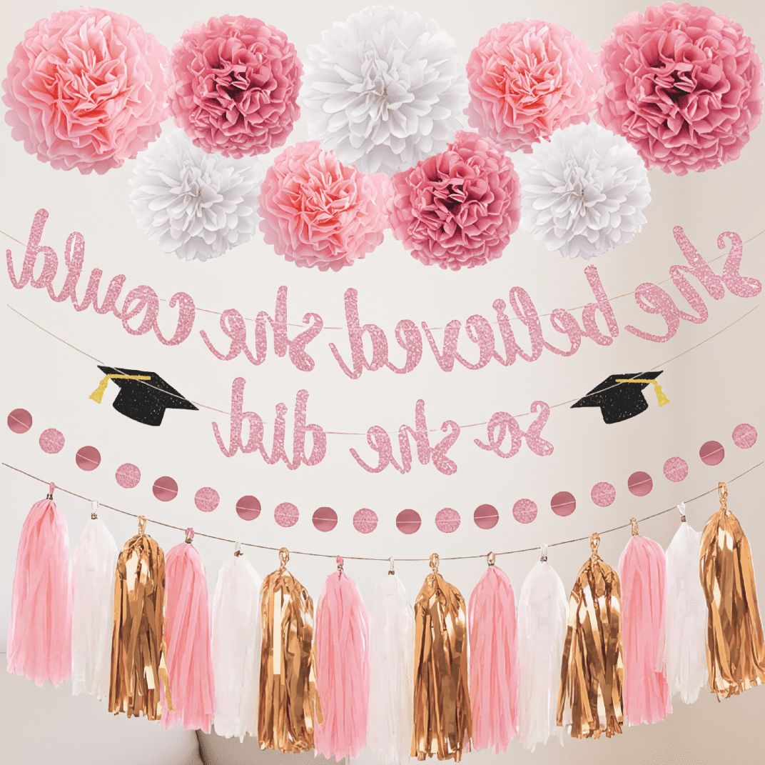 12-Piece Graduation Party Decorations, She Believed She Could So She ...