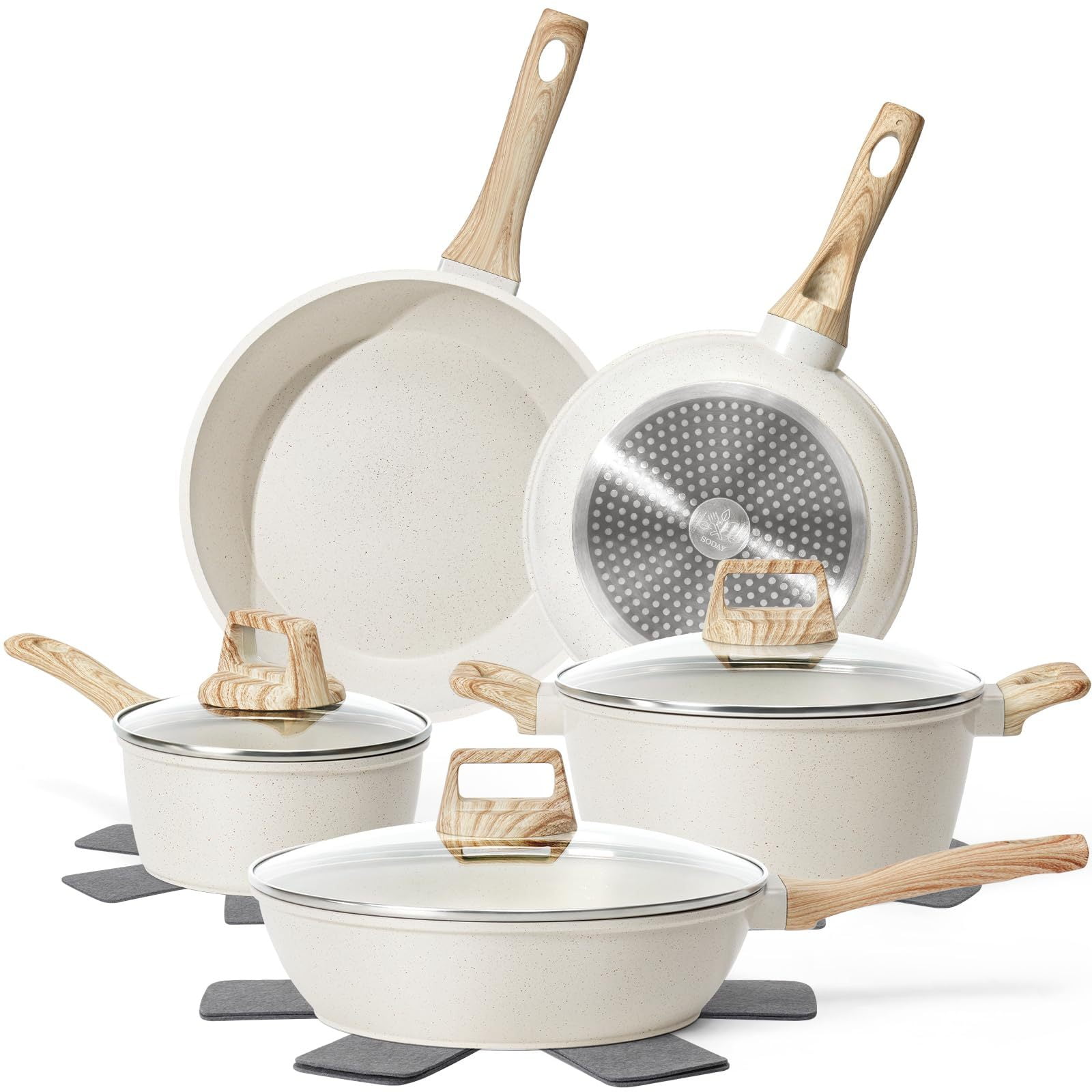 12-Piece Granite Non-Stick Cookware Set - Including Frying Pan ...