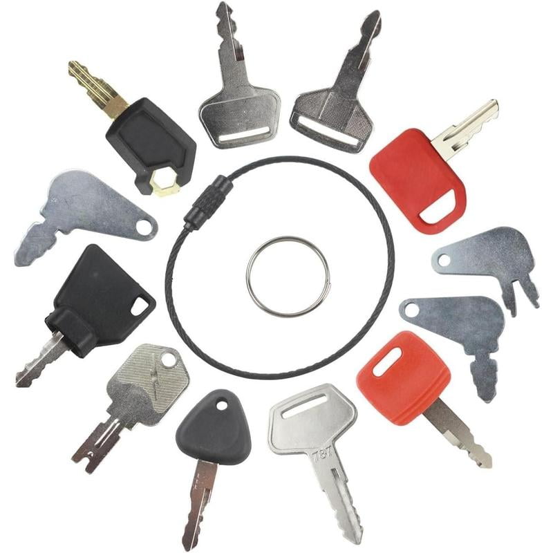 12-Piece Heavy Equipment Key Set for Excavators, Forklifts, Dozers ...