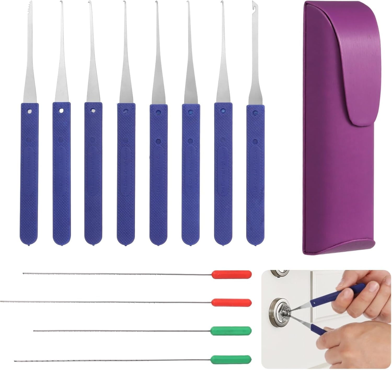 12-Piece Key Extractor Kit with Purple Case – Stainless Steel Lock ...