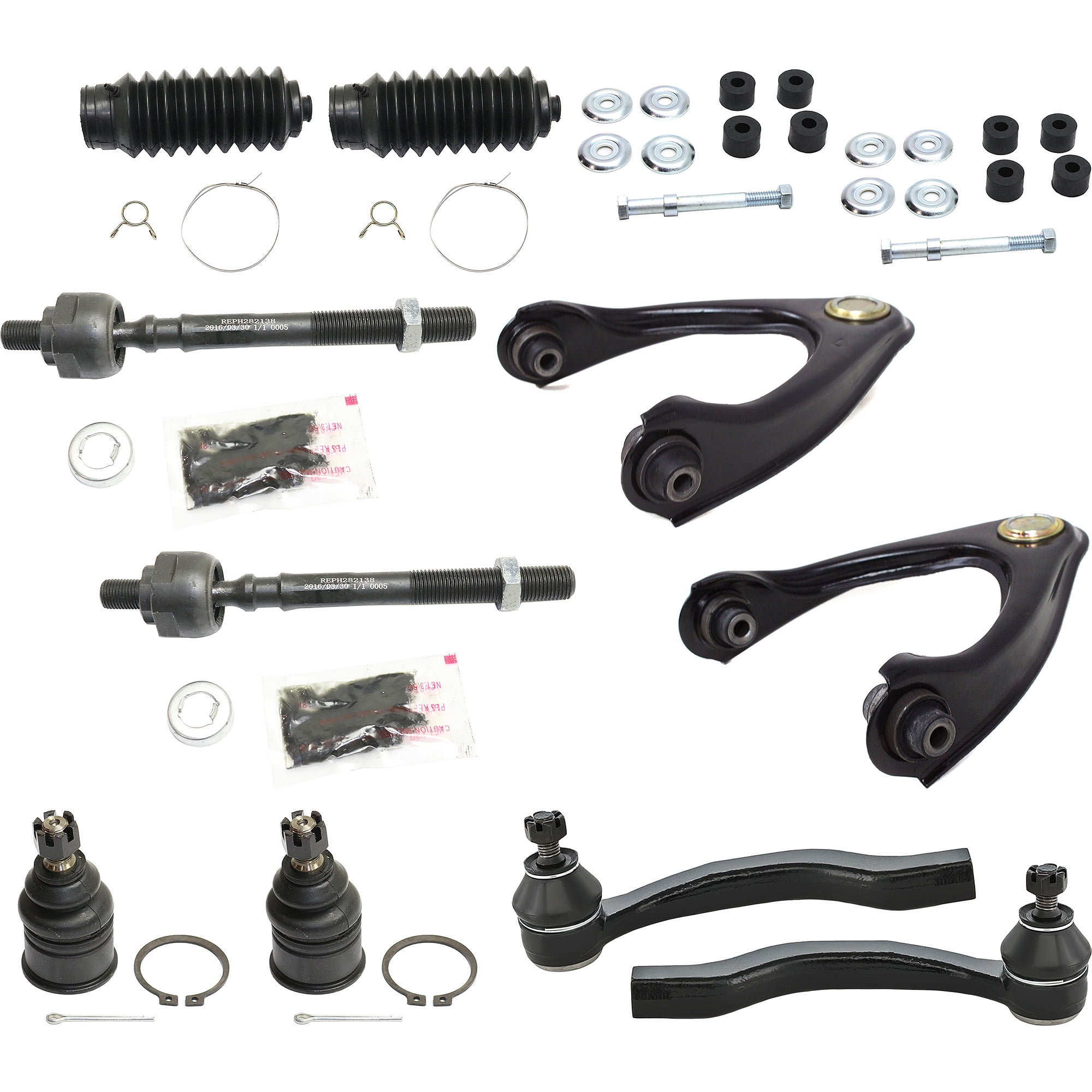 12-Piece Kit Front Upper Control Arm Power Steering includes Ball ...