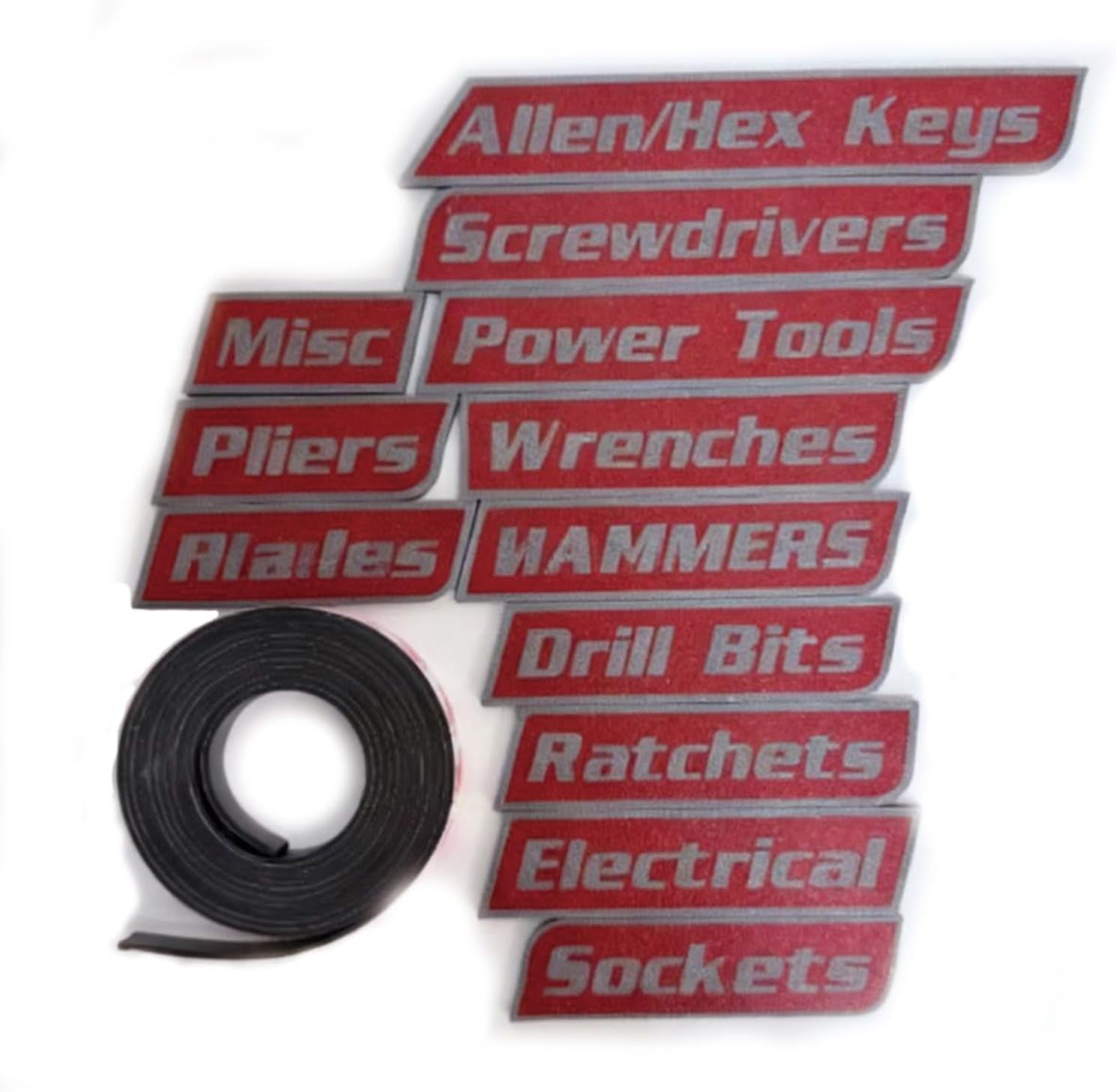 12-Piece Magnetic Toolbox Labels, 3D Printed Toolbox Labels, Quick ...
