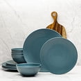 12 Piece Melamine Dinnerware Set - Durable, Dishwasher Safe Plates and ...
